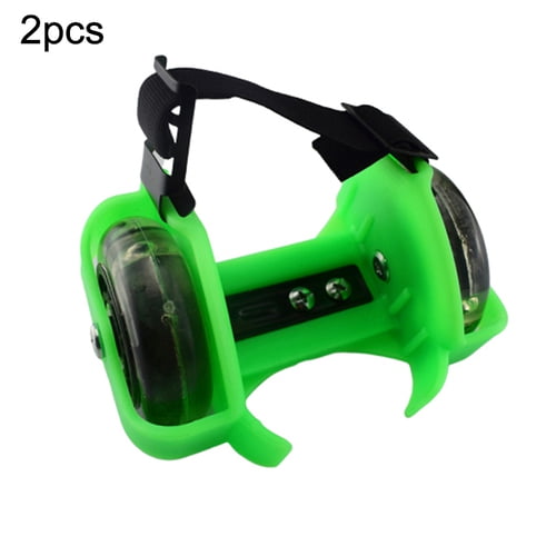 AQCW 2Pcs Kid Children Outdoor Adjustable LED Flashing Wheel Heel Shoes ...