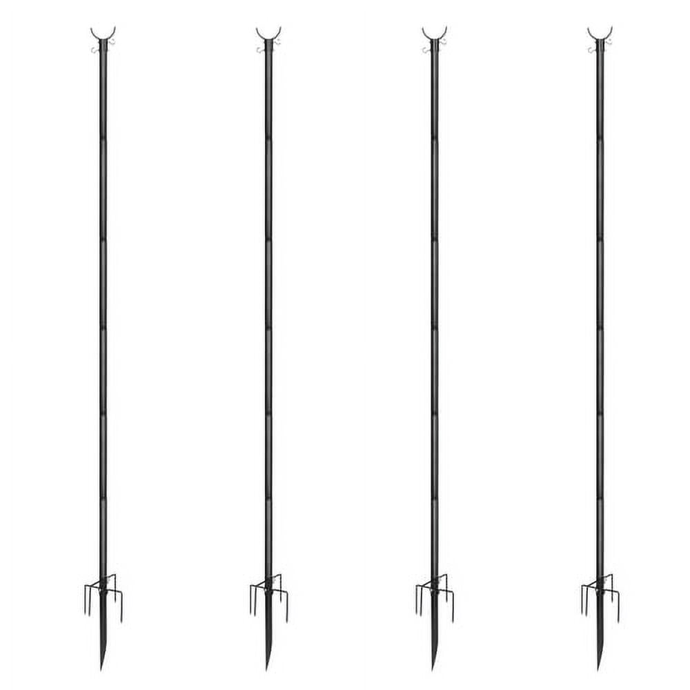 AQCW 4 Pcs String Light Hook Poles with 5-Pronged Base,Waterproof ...