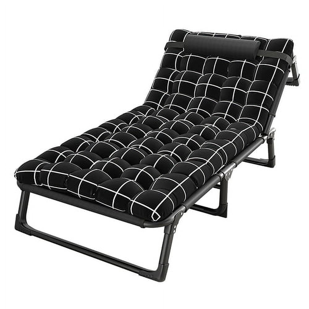 AQCW Camping Cot,Adjustable 4-Position Adults Reclining Folding Chaise ...
