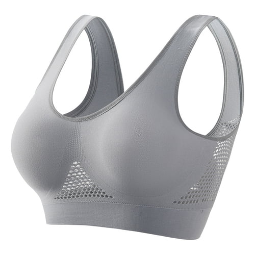 AQCW Women Bra Hollow Out Soft Breathable Solid Color Elastic Push Up ...