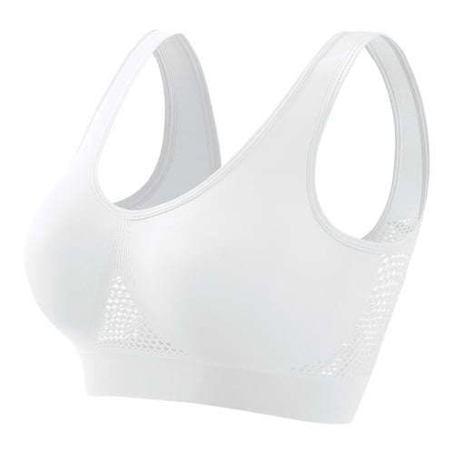 AQCW Women Bra Hollow Out Soft Breathable Solid Color Elastic Push Up ...