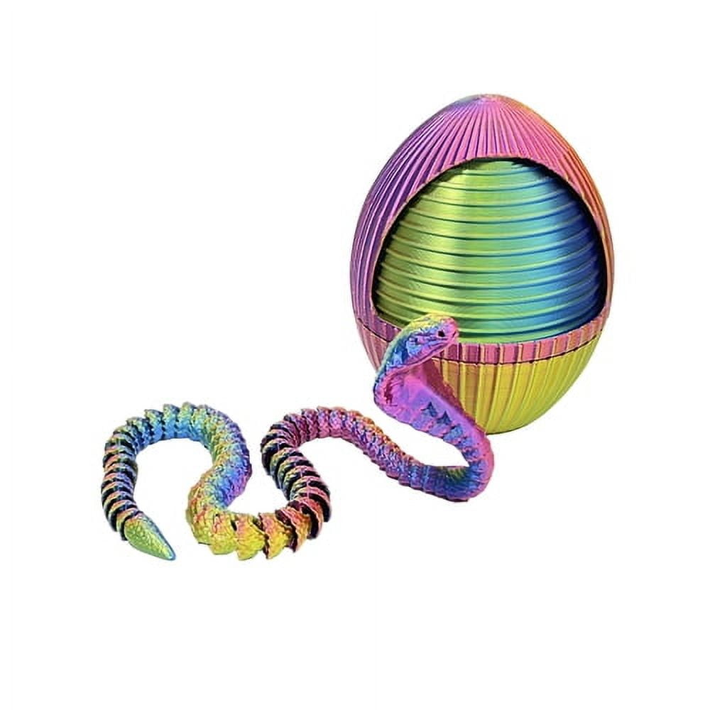 AQFZ 1 Set 3D Printed Snake Egg Figurine Movable Joints Snake Eggshell Figure Fidget Toy ...