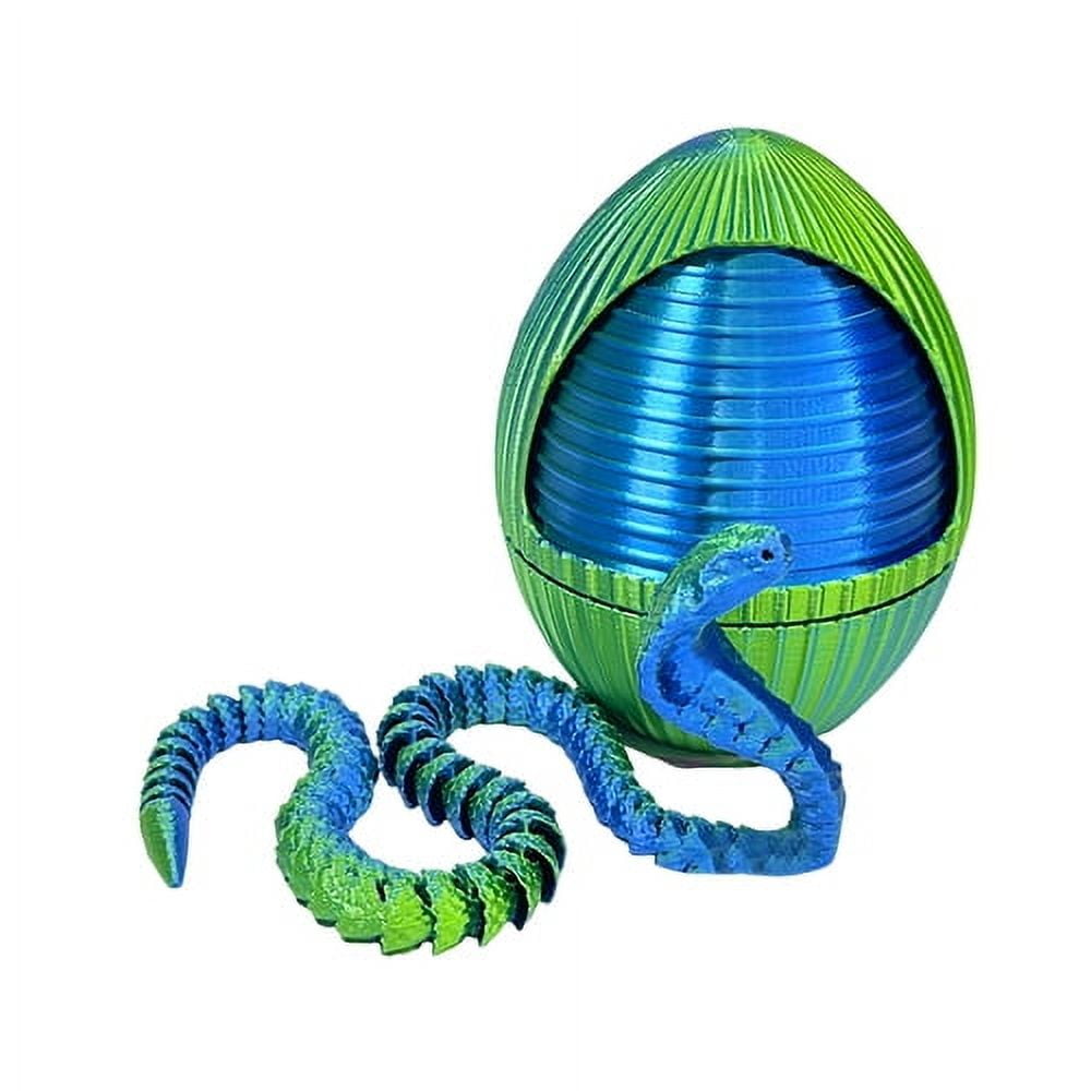 AQFZ 1 Set 3D Printed Snake Egg Figurine Movable Joints Snake Eggshell Figure Fidget Toy ...