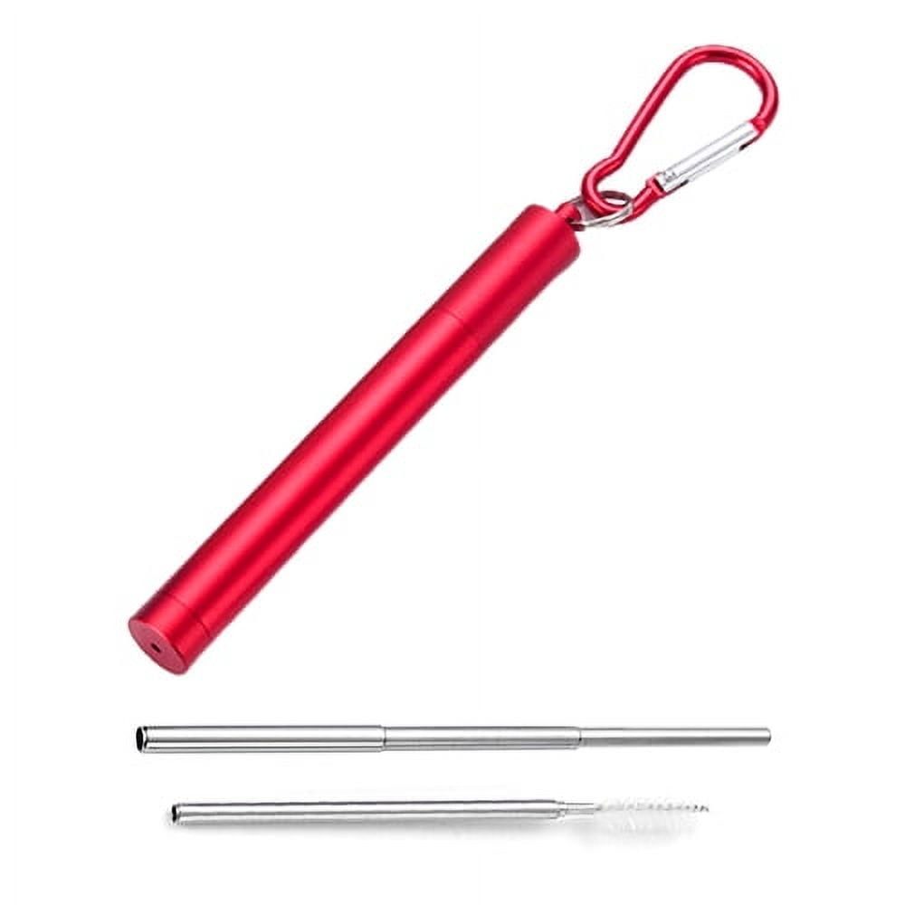AQFZ 1 Set Three-section Foldable Telescopic Straw Stainless Steel ...