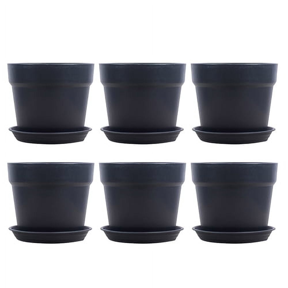 AQFZ 6 Pcs Flower Pots Reusable Solid Color Plant Pots with Drainage ...