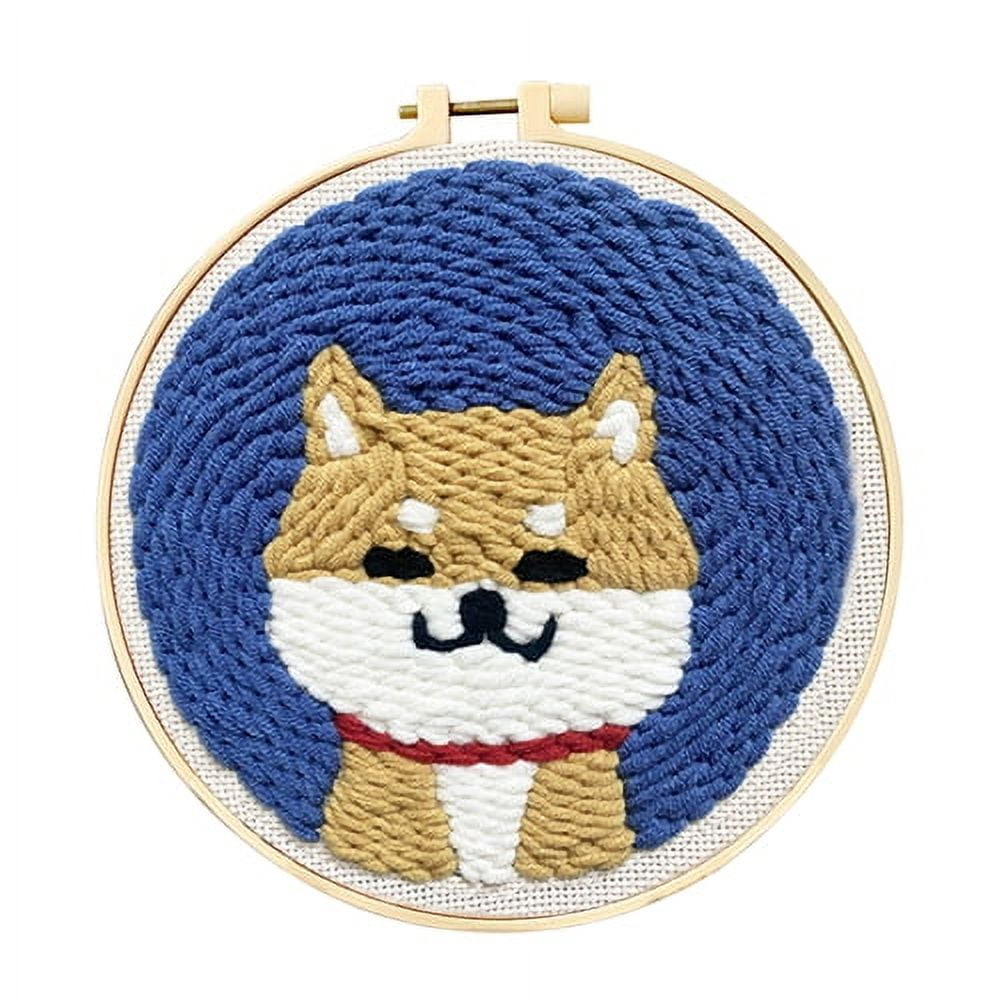 AQFZ DIY Punch Stitch Kit for Beginners Cartoon Pattern with Punch ...