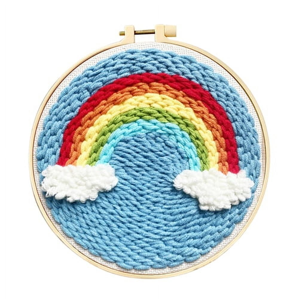 AQFZ DIY Punch Stitch Kit for Beginners Cartoon Pattern with Punch ...