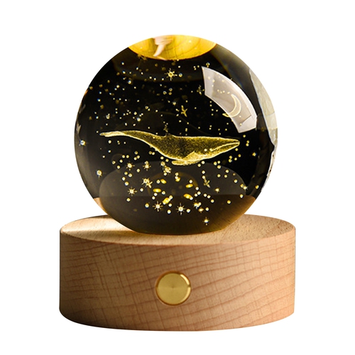 AQFZ Faux Crystal Ball Light Calming Cosmic Night Light Clear Lighted ...