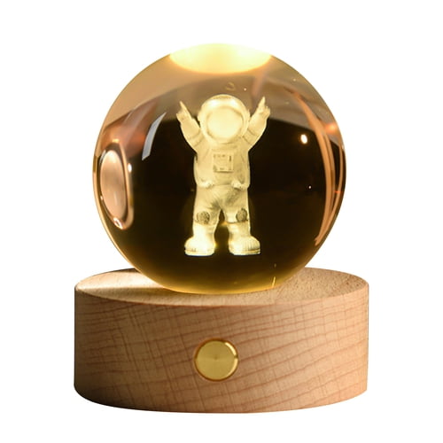 AQFZ Faux Crystal Ball Light Calming Night Light Clear Lighted Stellar ...