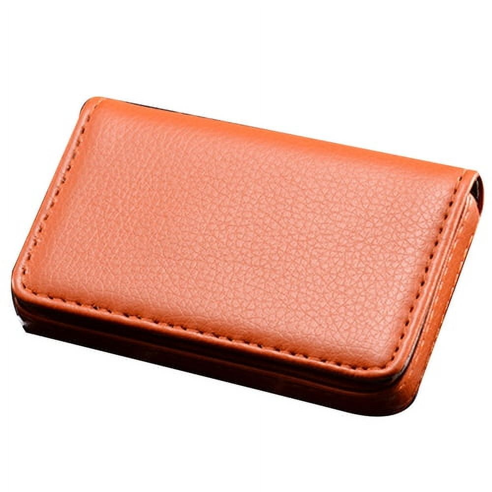 AQFZ Faux Leather Business Card Holder with Magnetic Closure Slim ...