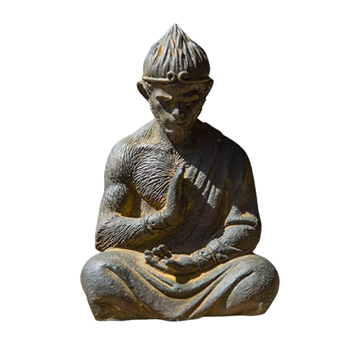 AQFZ Meditation Monkey King Figurine Carved Sitting Monkey Statue Great ...