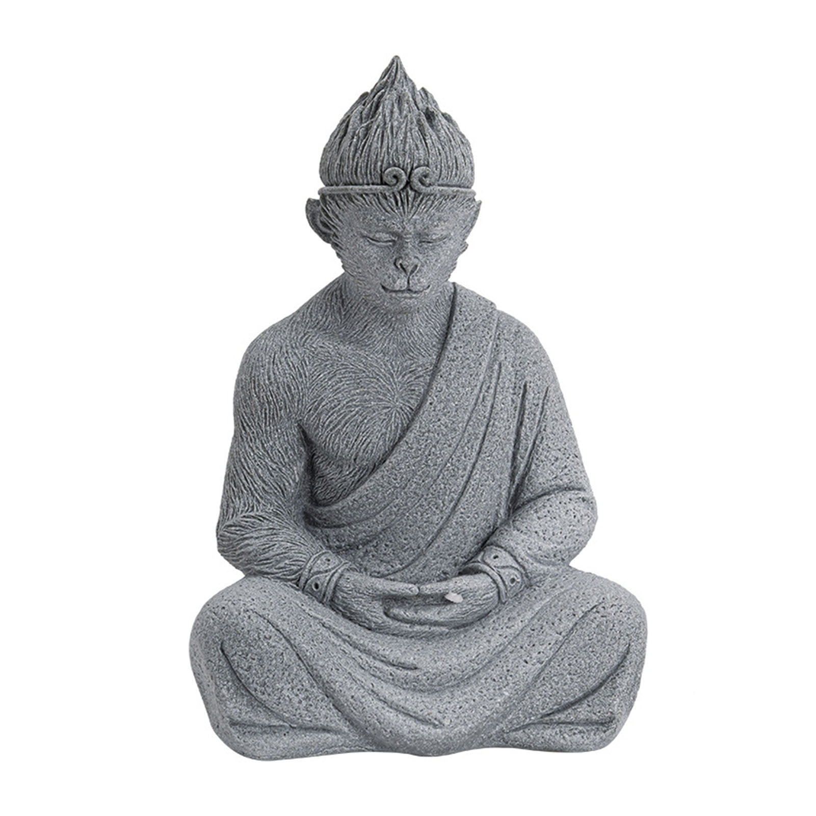 AQFZ Meditation Monkey King Figurine Carved Sitting Monkey Statue Great ...