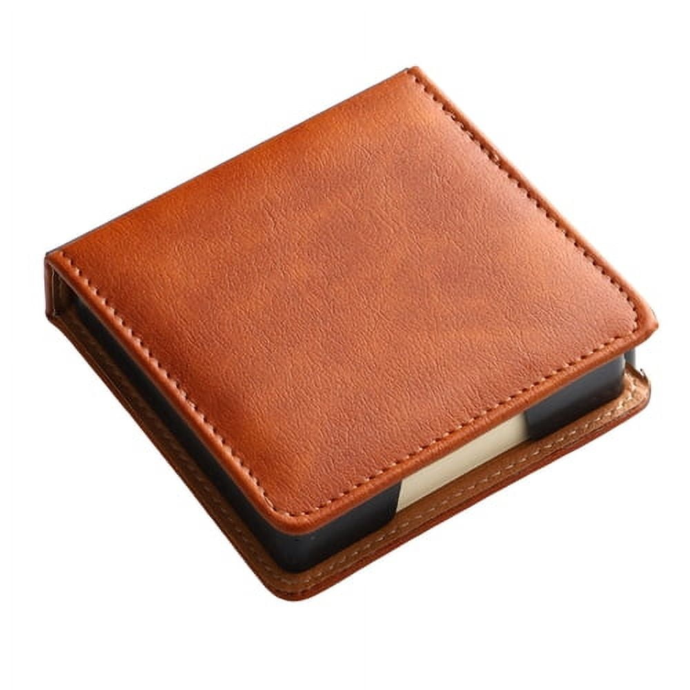 AQFZ Note Box 180 Sheets Holder with Lid Cover Imitation Leather Sticky ...