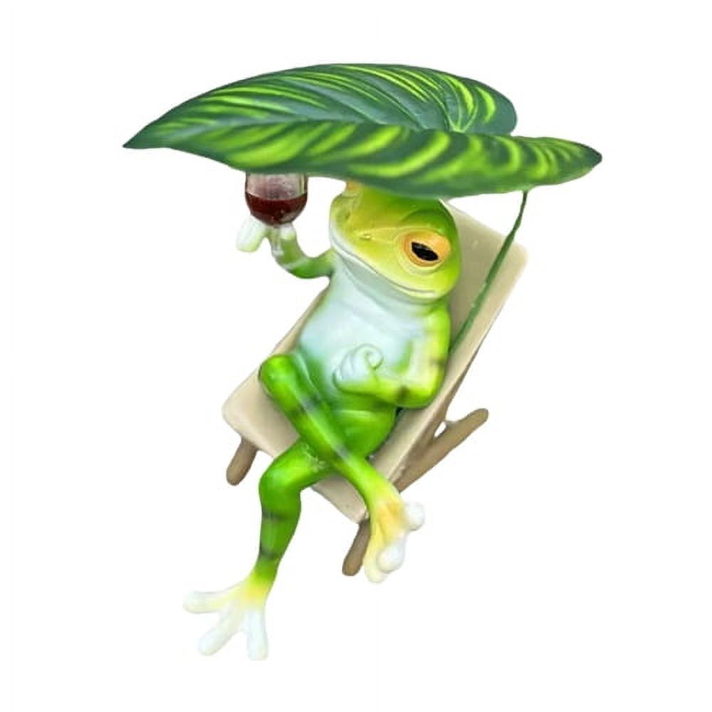 AQFZ Resin Frog Ornament Wine Tasting Frog Figurine Desk Decor Lounge ...