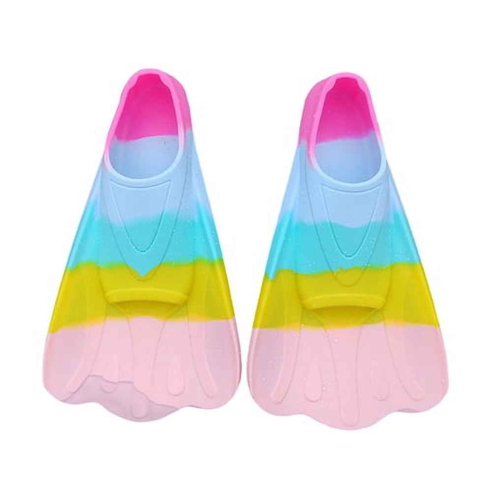 AQGT 1 Pair Kids Swim Fins Comfortable Silicone Flippers Wear Resistant ...