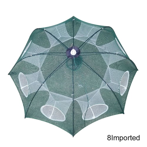 AQGT 4-20 Holes Automatic Fishing Net Shrimp Cage Nylon Mesh Foldable ...