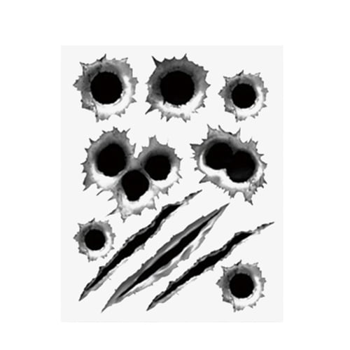 AQGT Cool Funny Bullet Hole Pattern Car Motorcycle Helmet Bike DIY ...