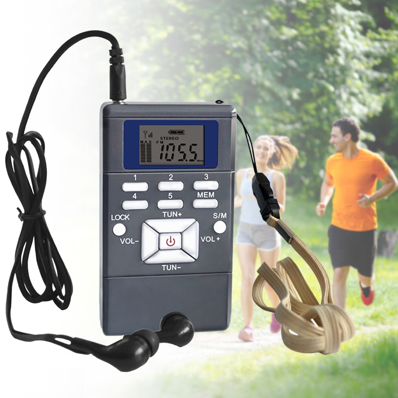 AQGT Mini Portable FM Radio, Stereo LCD Digital Display Tuning Pocket ...