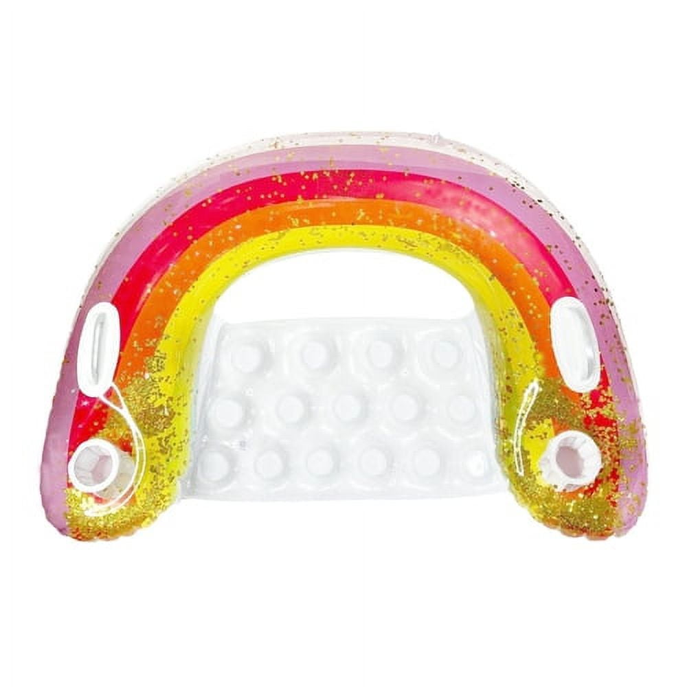 AQGT Pool Lounger with Double Cup Holders Inflatable Pool Lounge Float ...