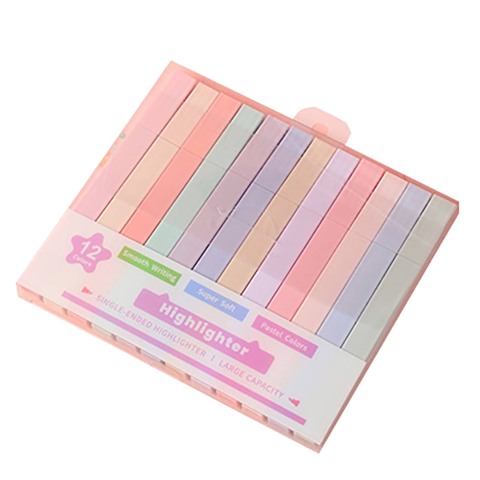 AQITTI 12Pcs Highlighters Aesthetic Pastel Highlighter&Single Double ...