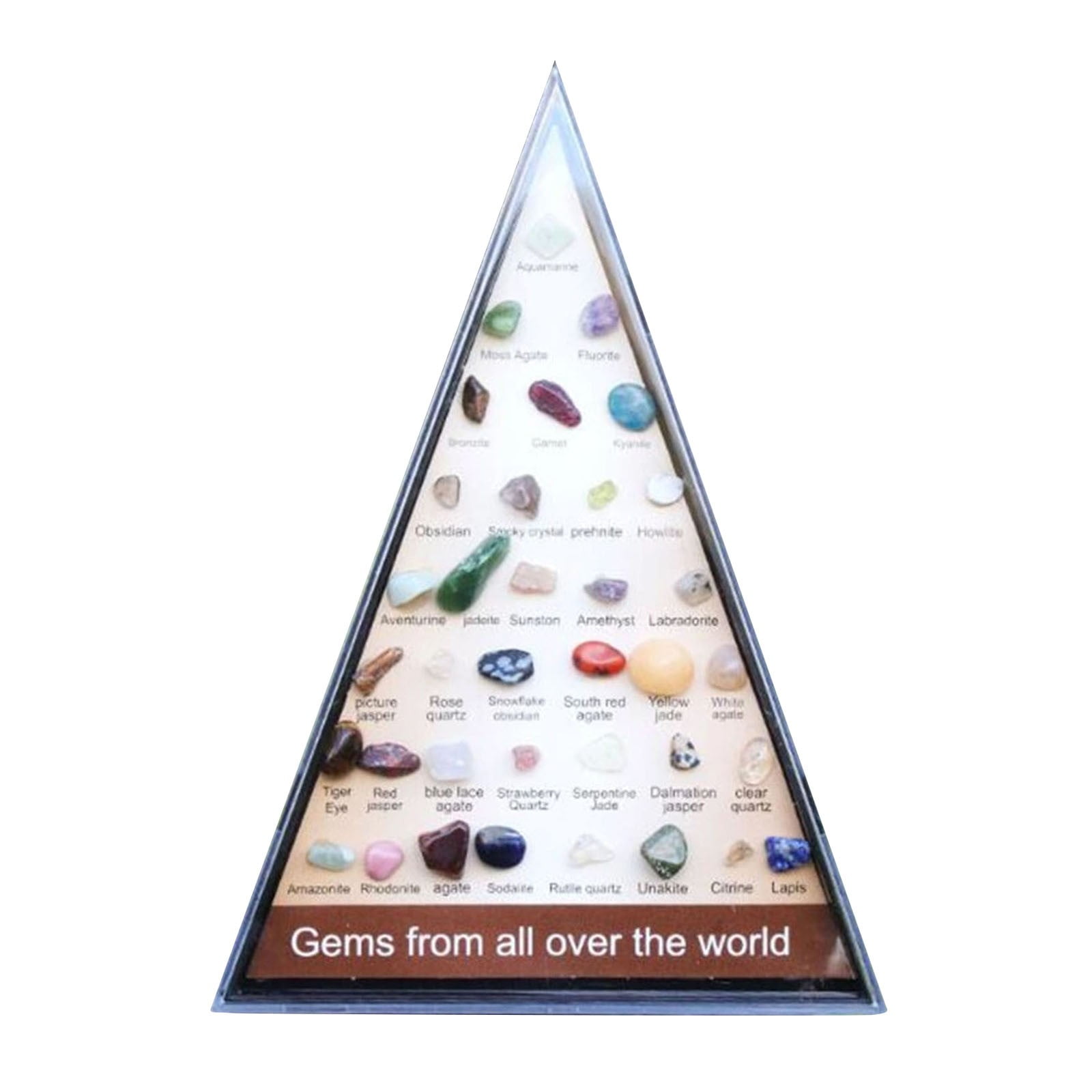 AQITTI 36 Types Of Natural Crystal Gemstones Ore Triangle Sets Rock ...