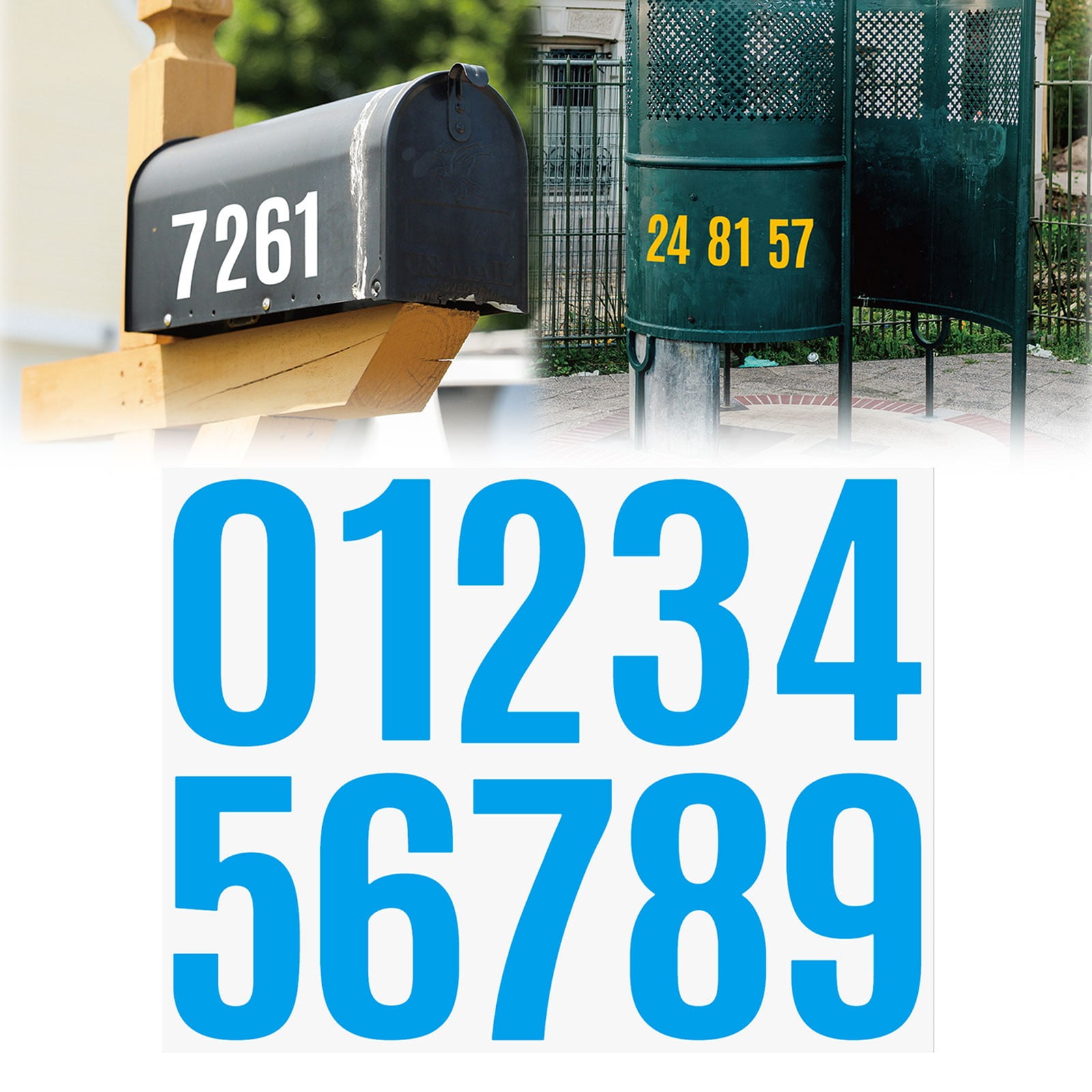 AQITTI 4 inch Mailbox Numbers for Outside, Waterproof Mailbox Number ...
