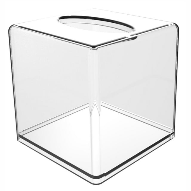 AQITTI Acrylic Cotton Square Pads Holder Acrylic Tissue Box Holder Square Clear Acrylic Tissue ...