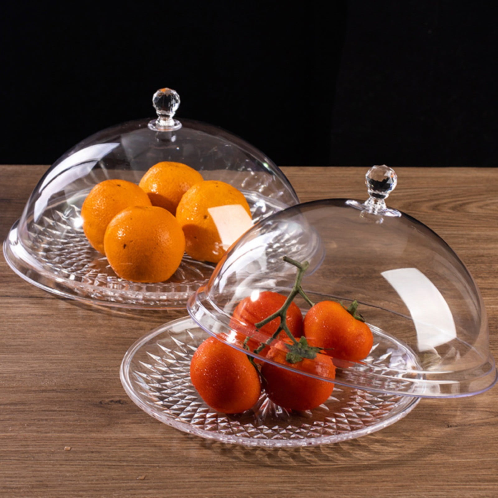 AQITTI Cake Display Tray,8.3" Dome Plastic Dessert Holder,Reusable Food ...
