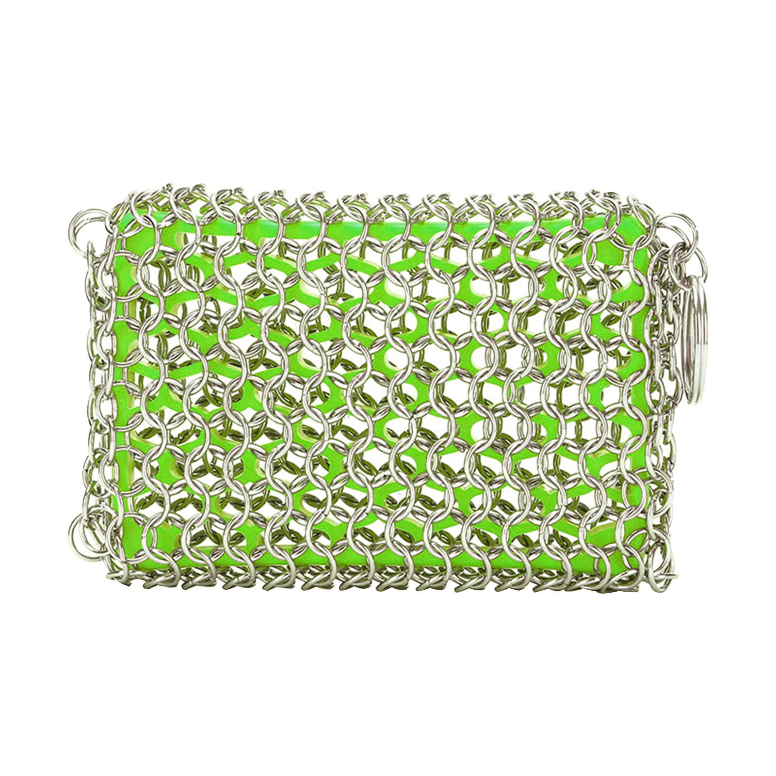 AQITTI Cast Iron Cleaner Rectangle Chain Metal Scrubber With Hanging ...