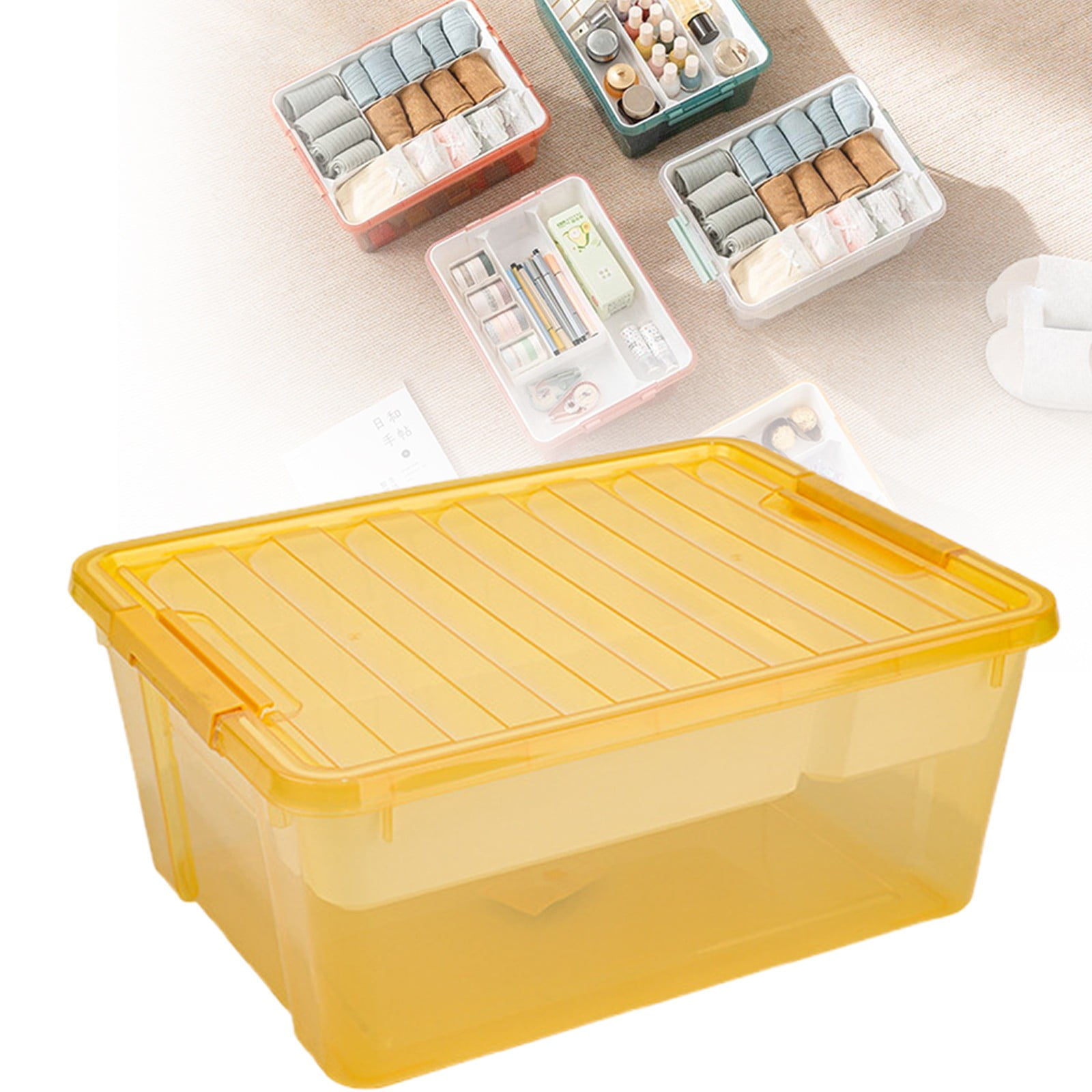 AQITTI Clear Plastic Storage Bins with Lids, 8.5 Quart Heavy-Duty ...