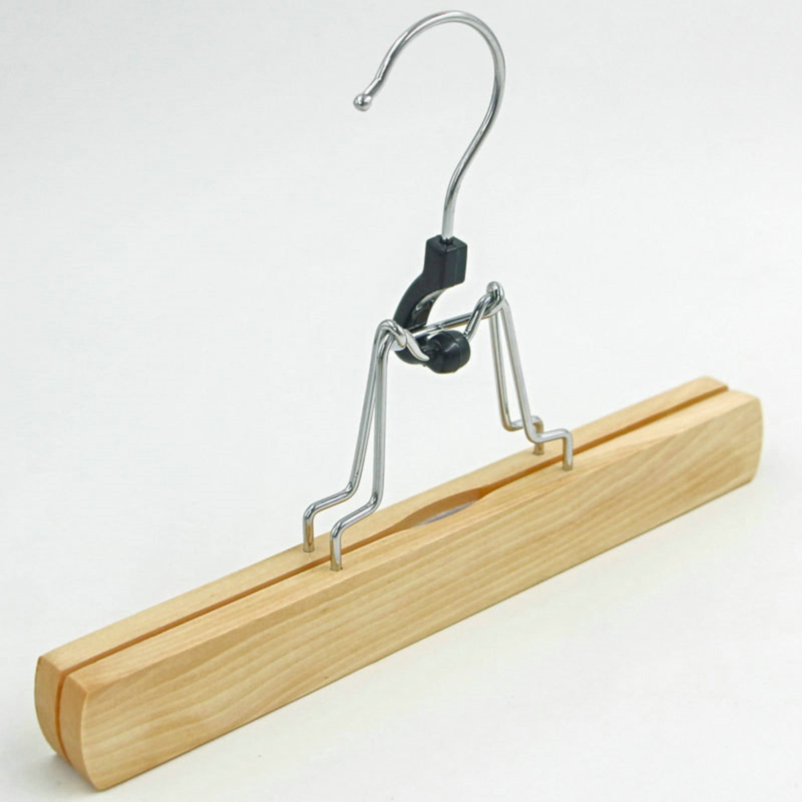 AQITTI High-Grade Wooden Trouser Hangers with Clips - Non Slip Wooden ...