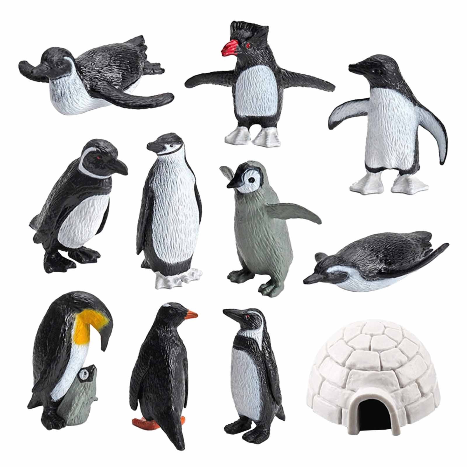 AQITTI Holiday Supplies Penguin Figurines toy Playset Mini Penguin toy ...