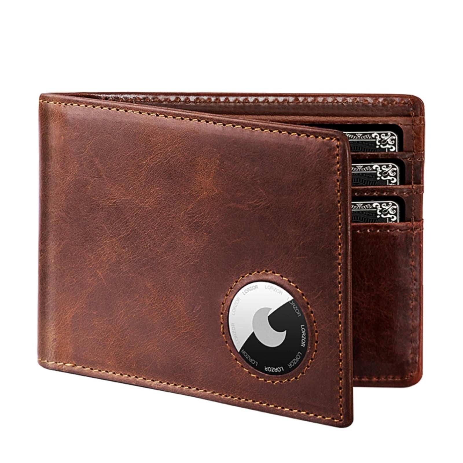 AQITTI Holiday Supplies Wallet for Men Bifold Full Grain Leather Wallet ...