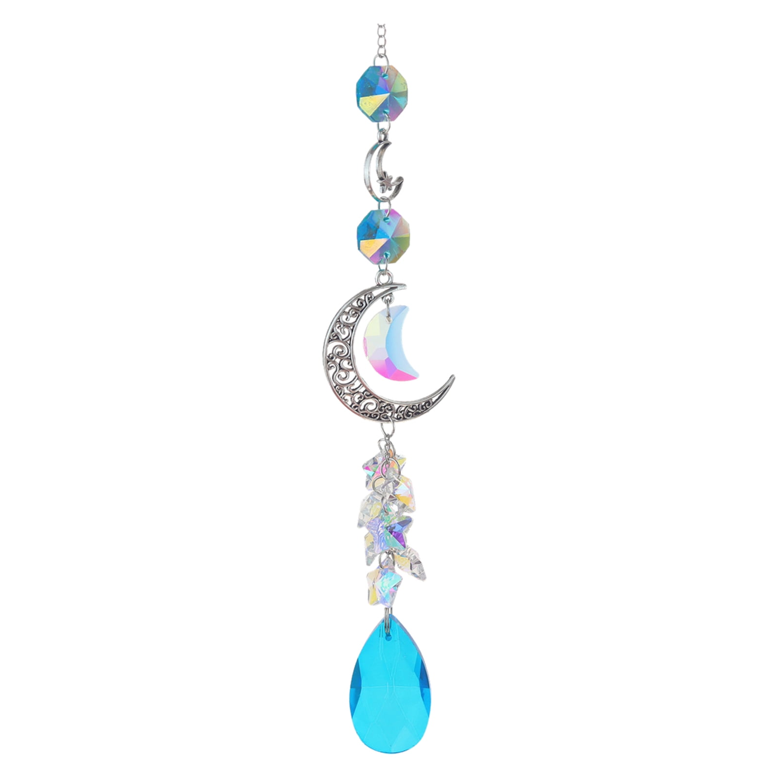 AQITTI Home Decoration Crystal Suncatcher Moon Star Gather Light ...