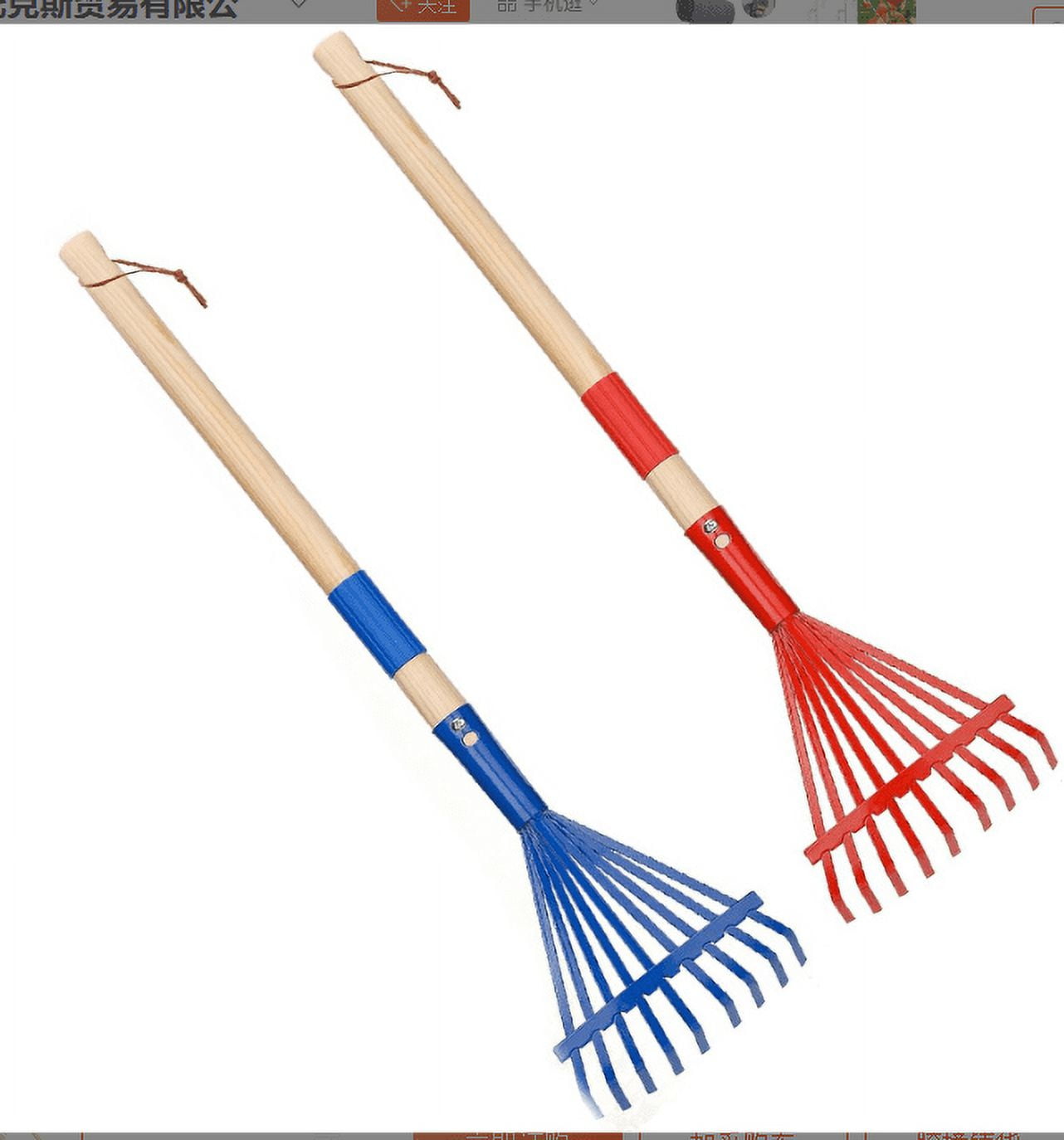 AQITTI Kids Rakes with Hardwood Handle 28" Child Size Garden and Rake ...