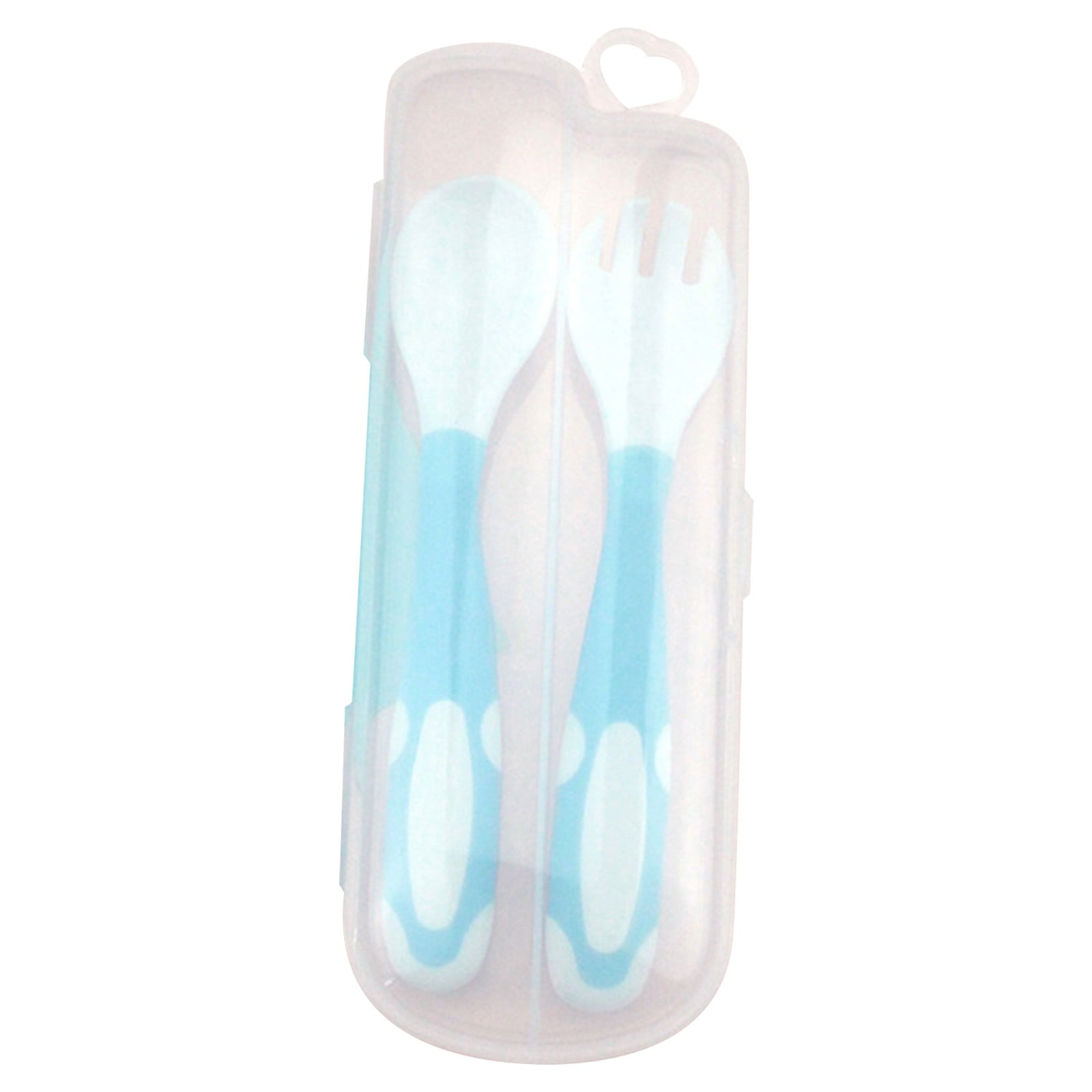 AQITTI Kitchen Tools Baby Spoon and fork Set Travel Case Bendable & Non Slip Handle Baby ...