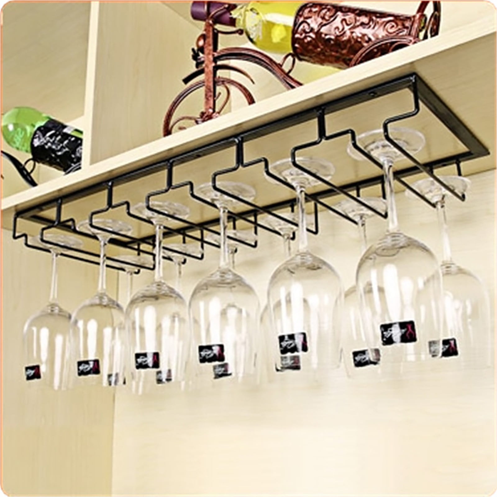 AQITTI Kitchen Upside Down Wine Glass Holder Household Wine Cabinet ...