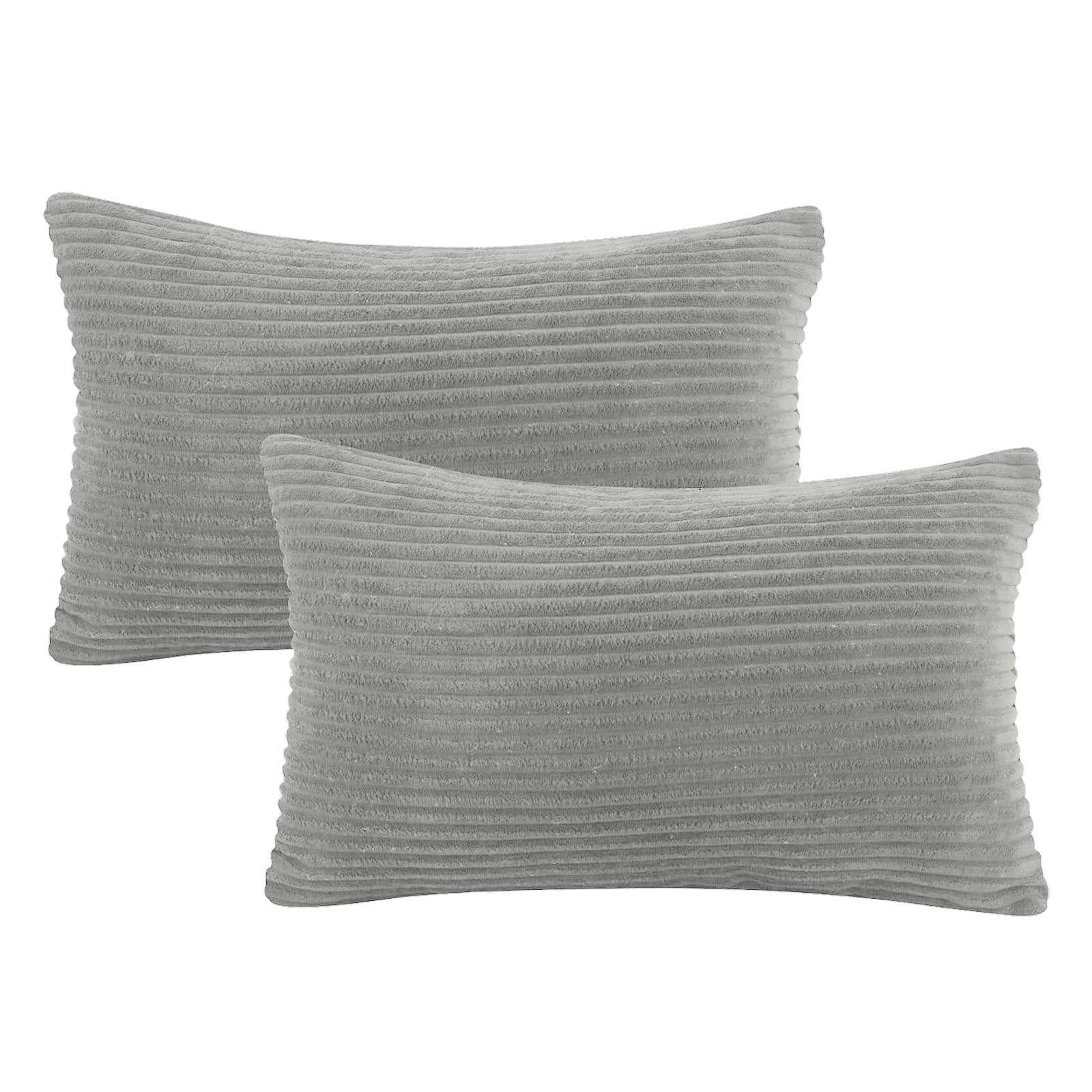AQITTI Soft Corduroy Striped Velvet Rectangle Decorative Throw Pillow ...