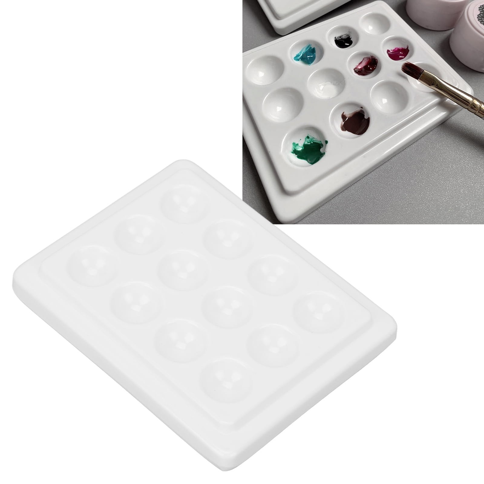 Paint Palette With Lid Stackable Round Ceramic Palette, 5 Layers Mixing ...