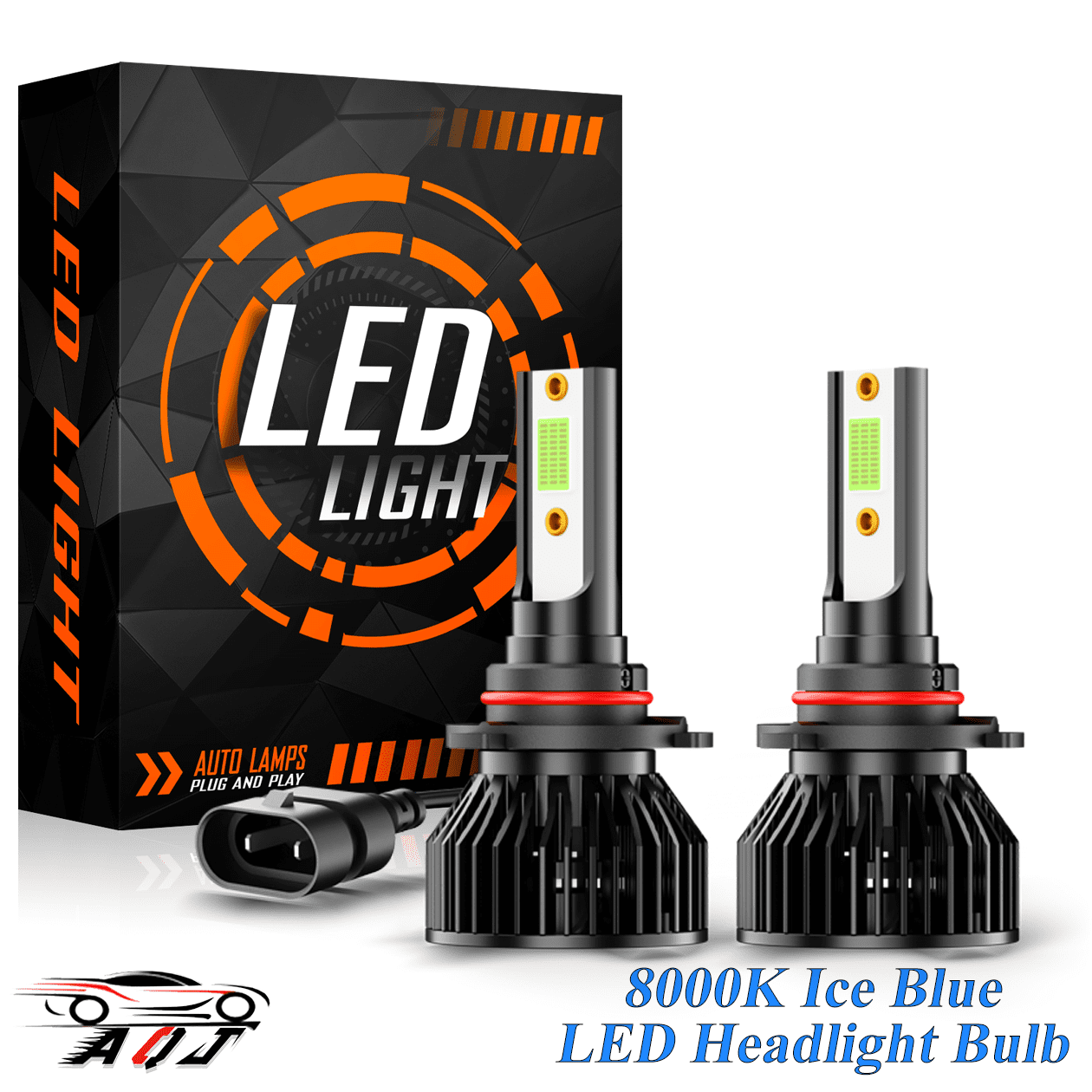 AQJ HB4/9006 LED Headlight Bulbs 8000K Ice Blue Automotive Bulb Pack of ...