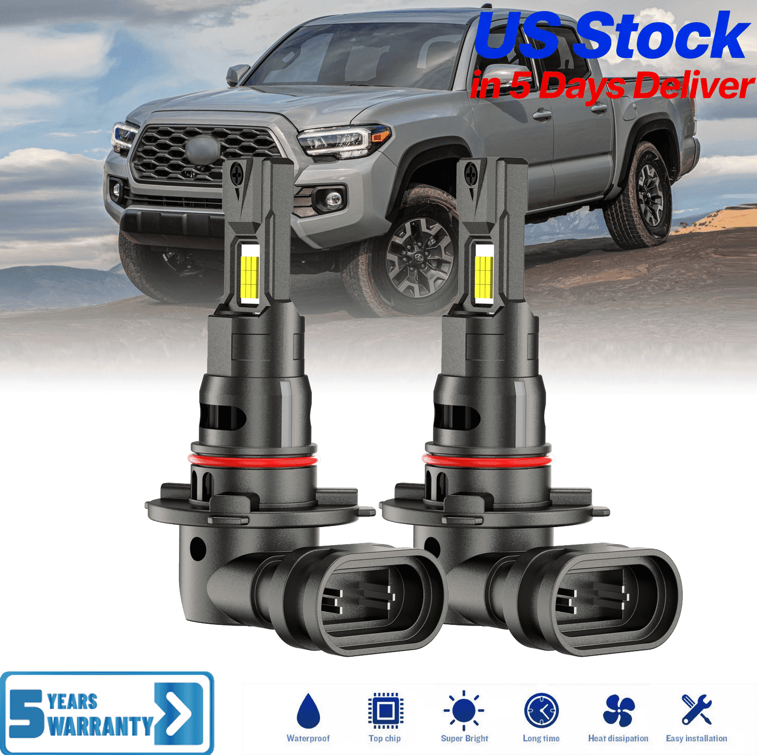 AQJ For Toyota Tacoma 2021 2022 2023 LED Headlight Bulbs Kit, HB3/9005 ...