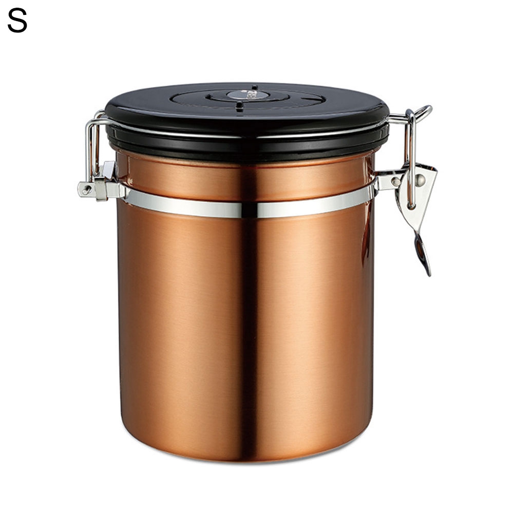 AQJW 1.5/1.8L Coffee Bean Tea Container Vent Valve Stainless Steel Box ...