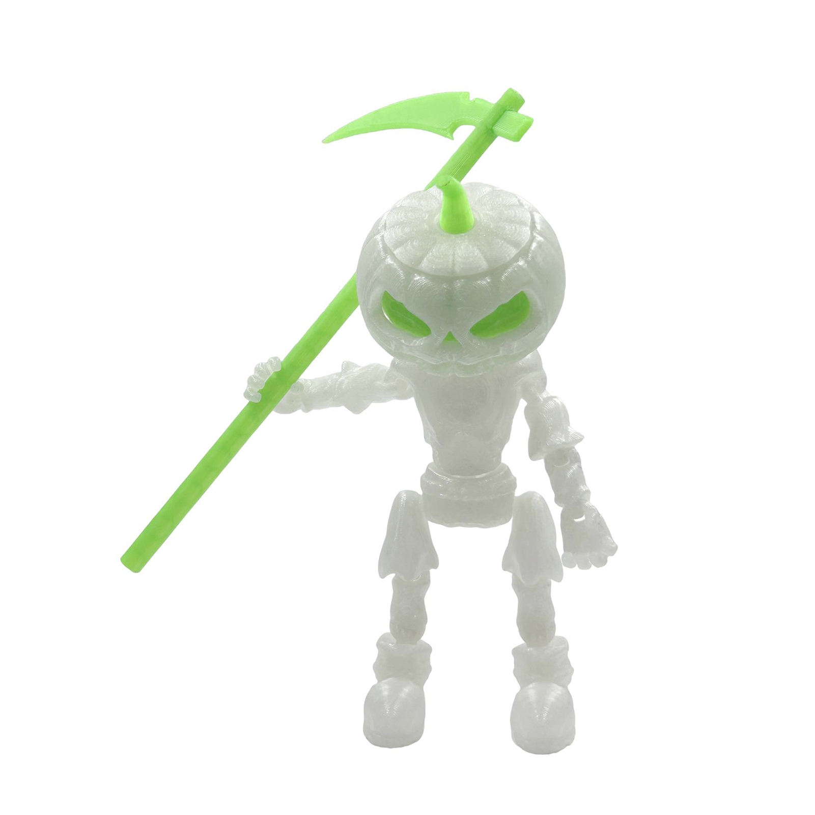 AQJW 3D Printed Pumpkin Men Statue Articulated Pumpkin Head Figure with ...