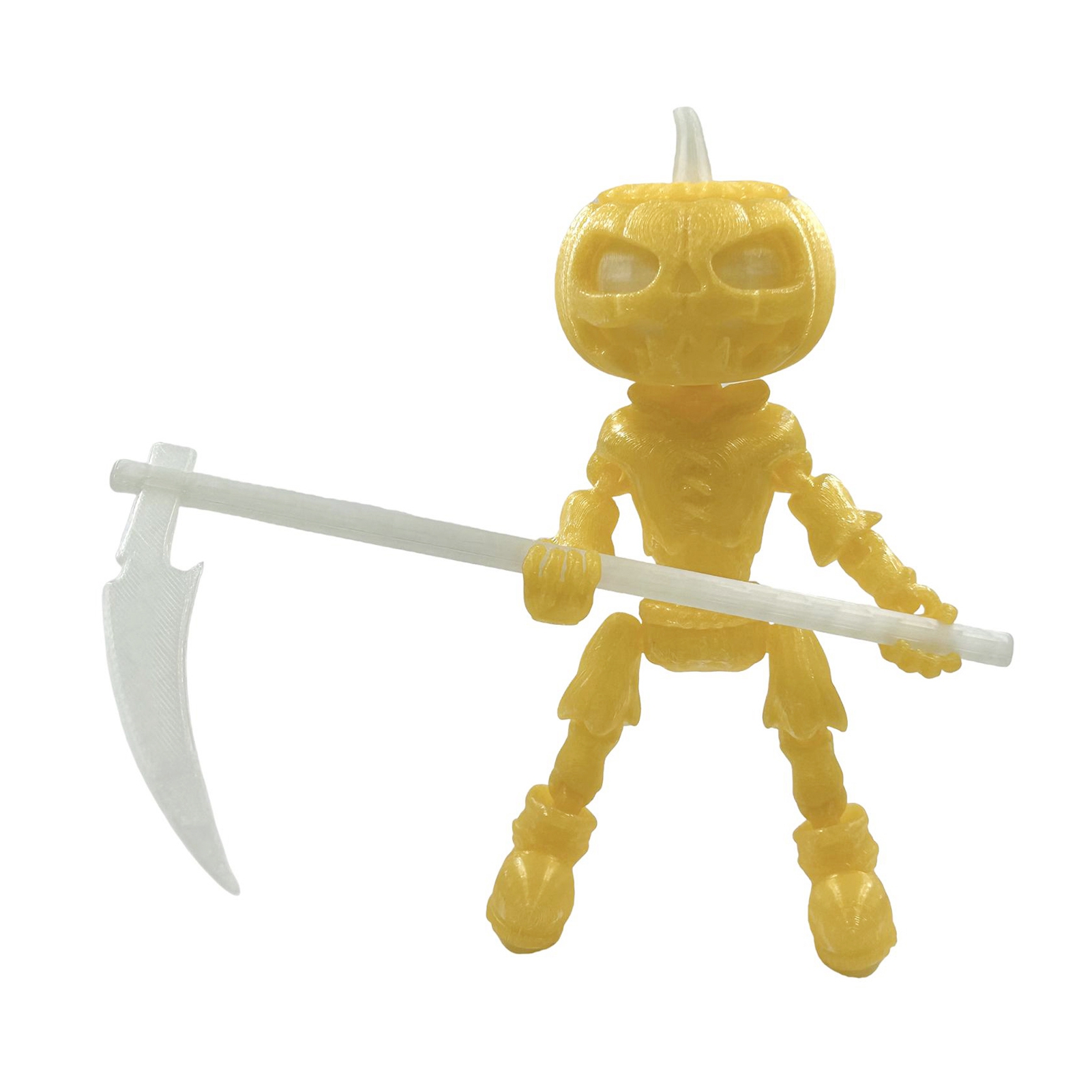 AQJW 3D Printed Pumpkin Men Statue Articulated Pumpkin Head Figure with ...