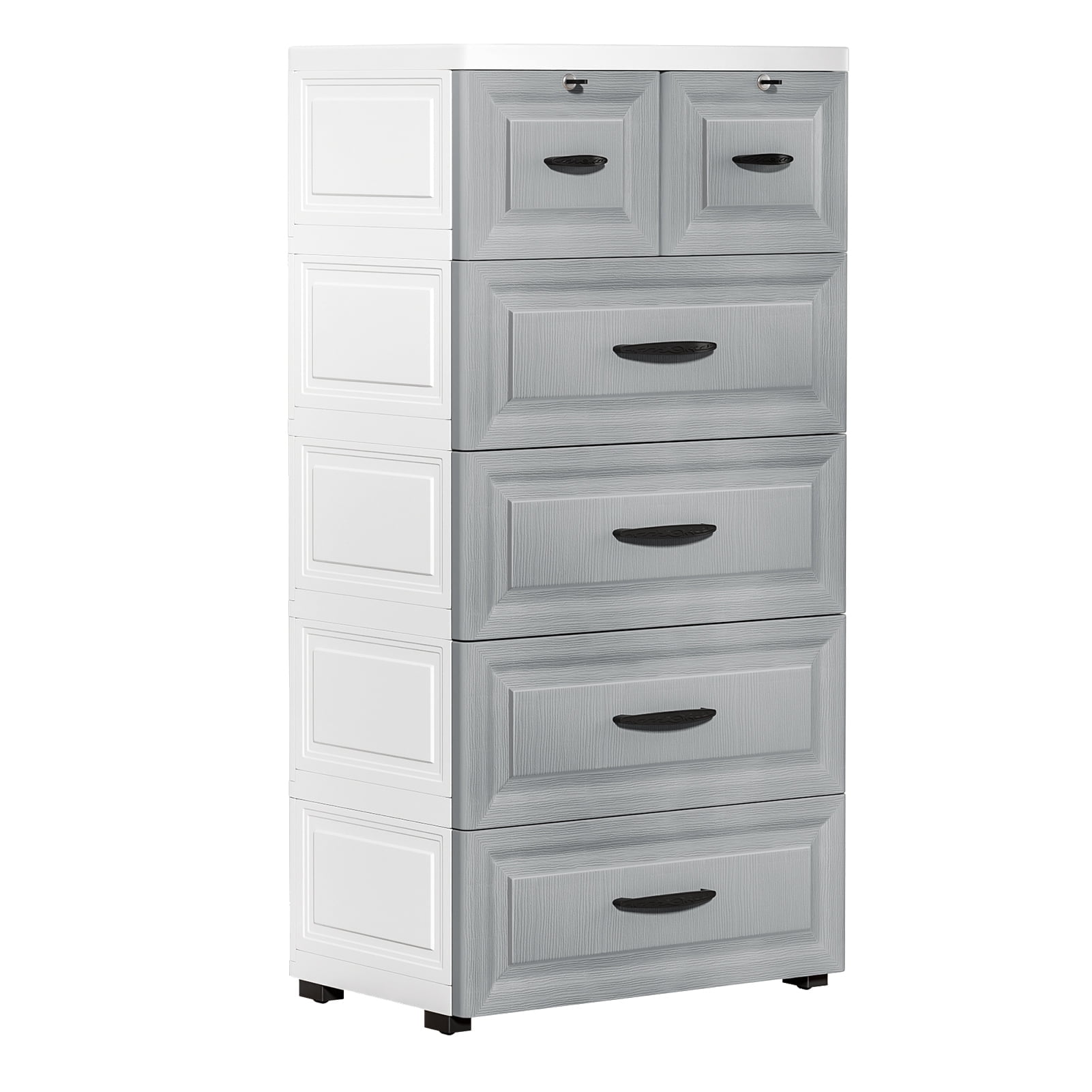 AQJW 5-Tiers Plastic Storage Bins, Cube Storage Organizer, Stackable ...