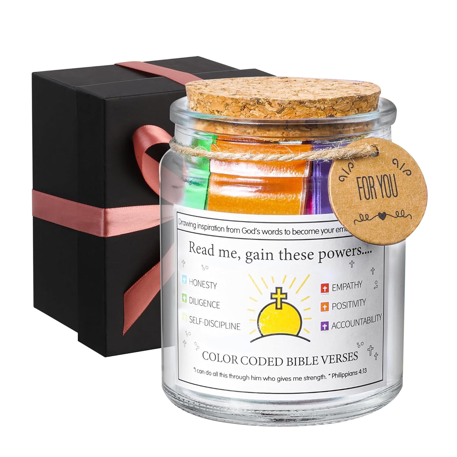 AQJW Bible Verse Glass Jar Mindfulness Gratitude Inspirational Bible ...