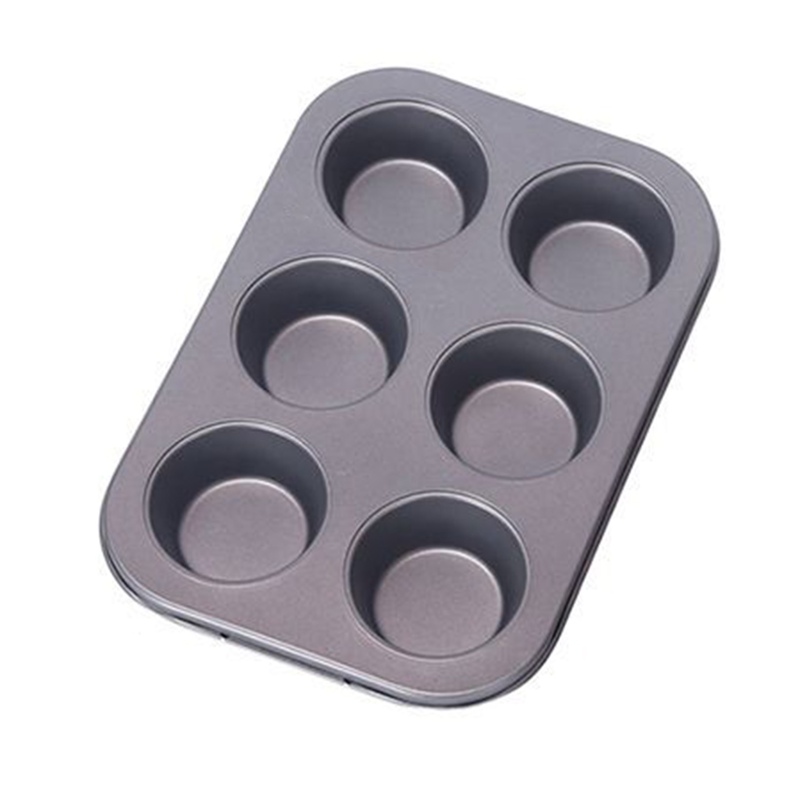 AQJW Carbon Steel Round Cake Mold 6 Cavities Non-Stick Easy Release ...