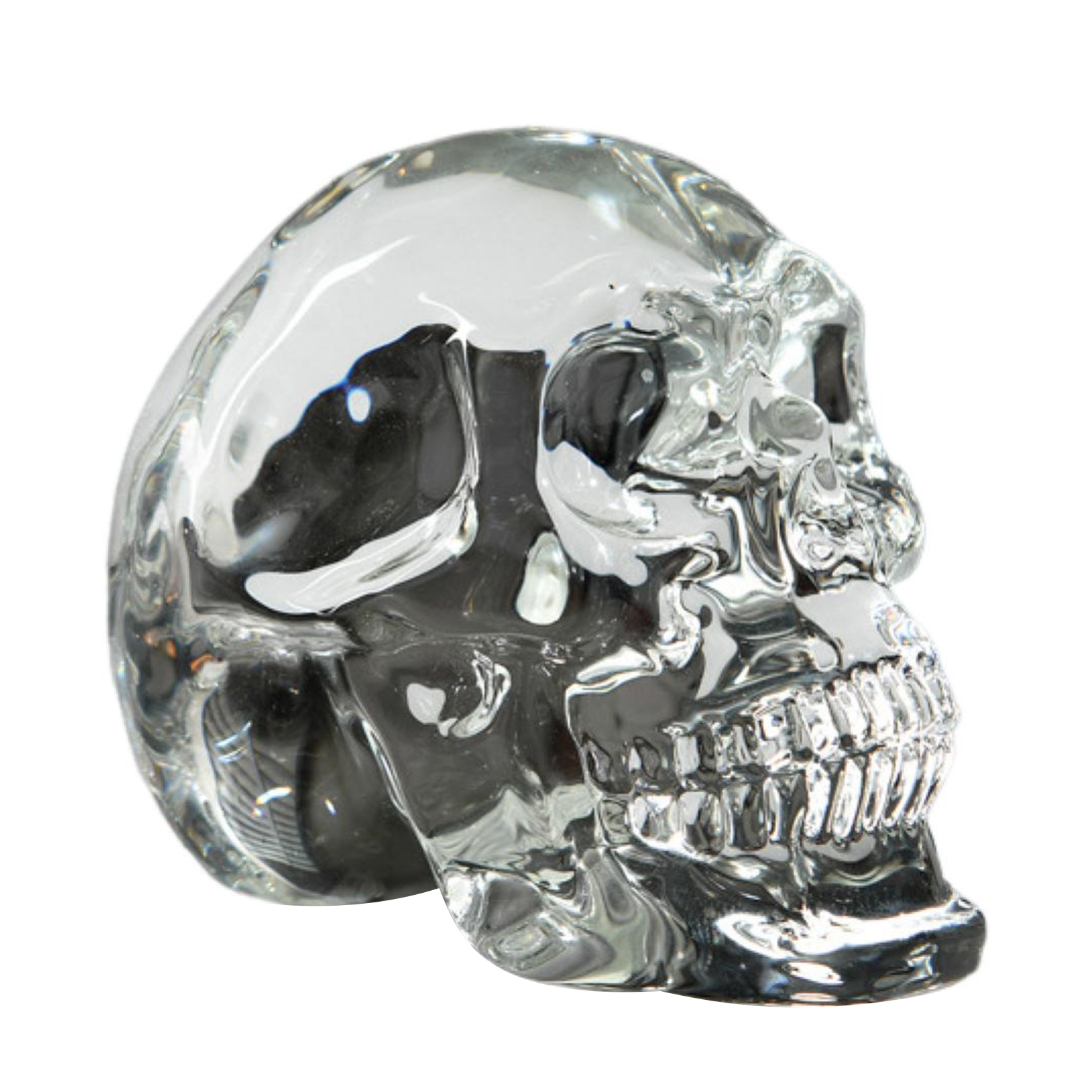 AQJW Clear Colorful Skull Figurine Life Size Skull Statue Sculpture ...