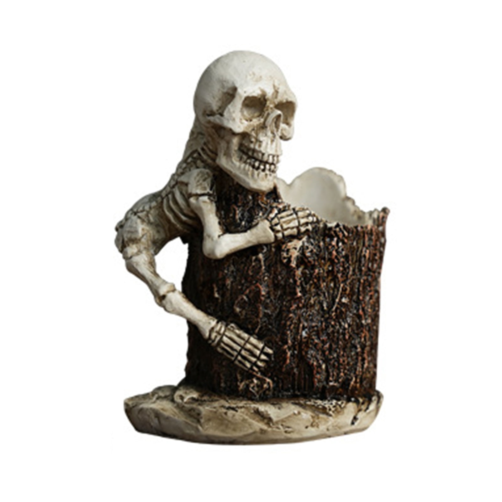 AQJW Halloween Skeleton Pen Holder Decoration Stump Tombstone Spider ...