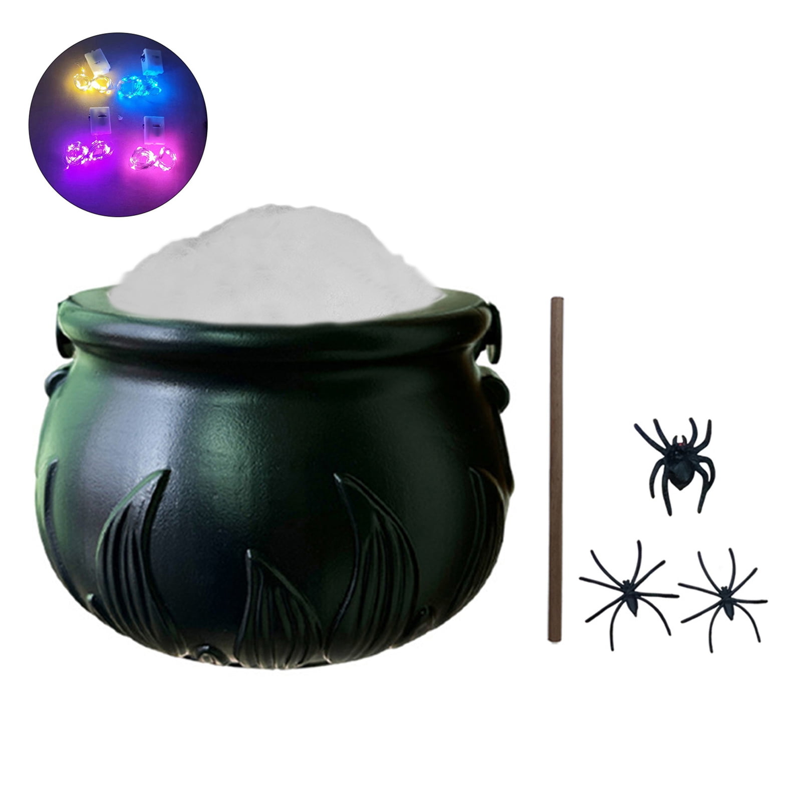 AQJW Halloween Witch Cauldron Set DIY Plastic Black Pot with Artificial ...